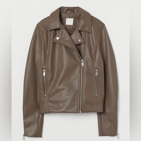 H&M | Jackets & Coats | Faux Leather Jacket | Poshmark